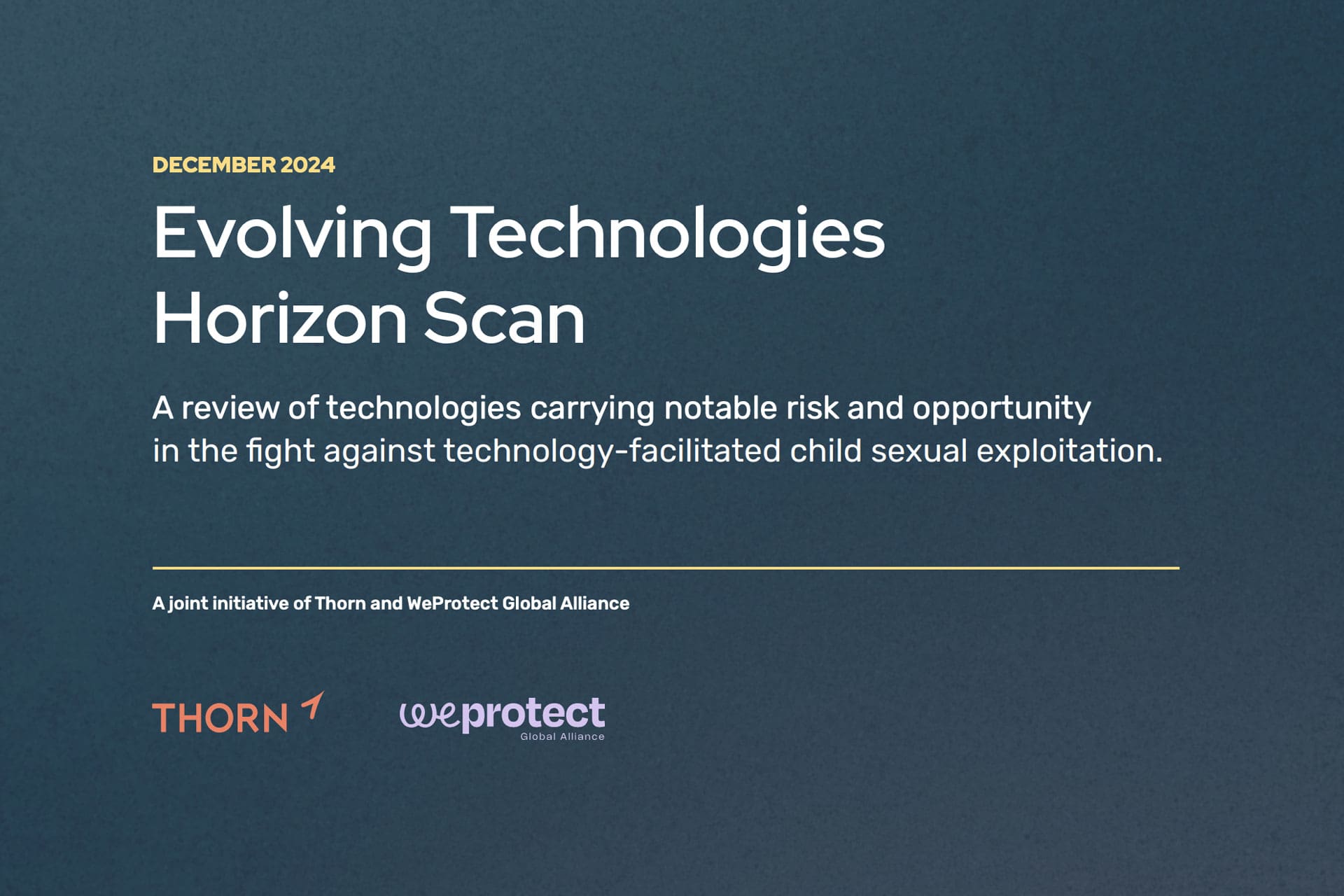 WeProtect Global Alliance and Thorn release report on new and emerging ...